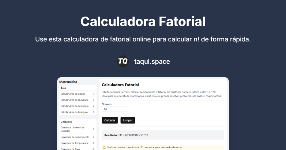 Calculadora de Fatorial Online - Rápida e Grátis